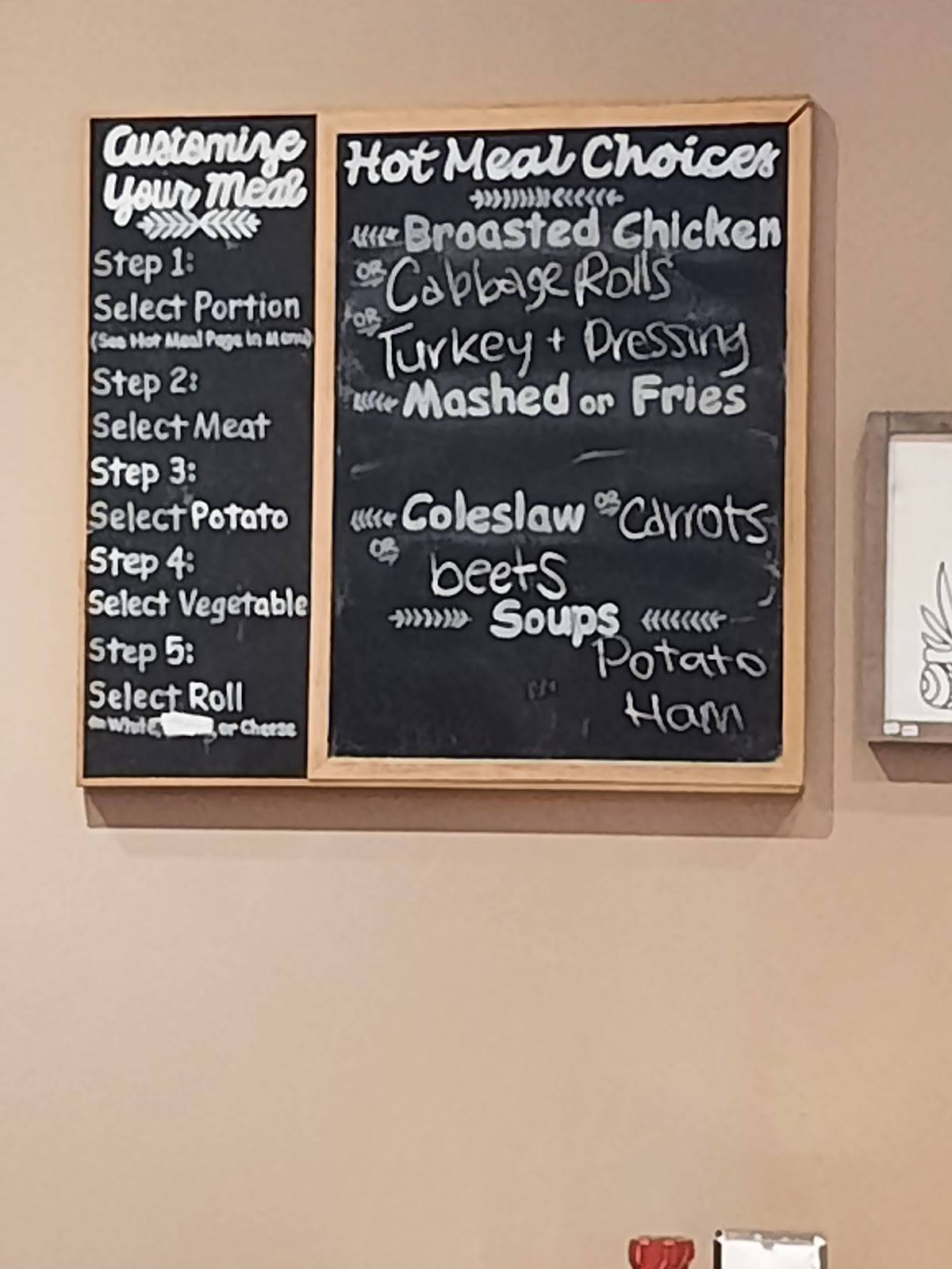 Menu at Anna Mae's Bakery & Restaurant, Millbank