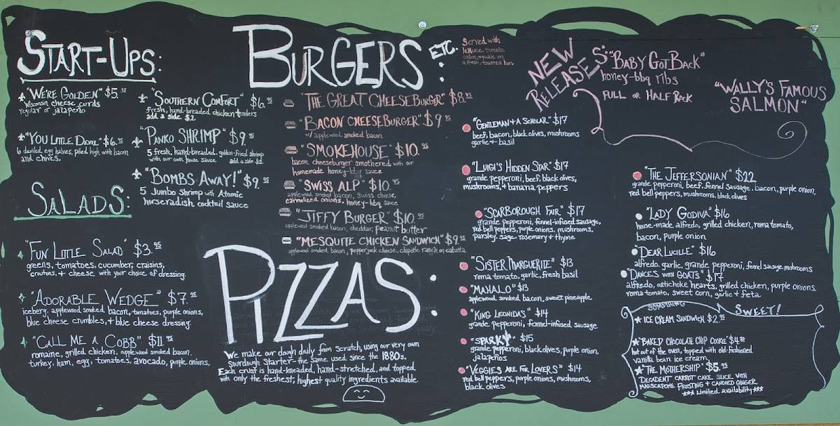 Menu at Minder Binder restaurant, Tempe