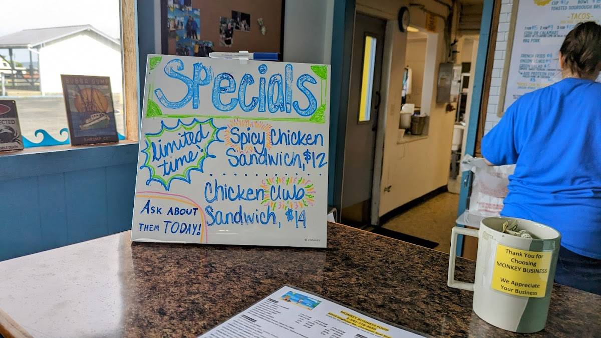 Menu at Monkey Business Food Express To Go restaurant, Barview