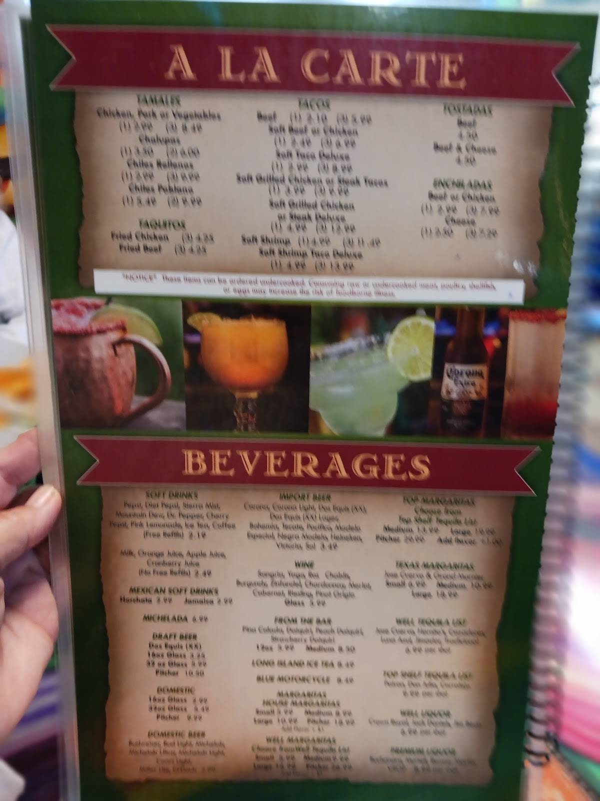 Menu at Monte De Rey Mexican Restaurant, Clemmons, Harper Rd