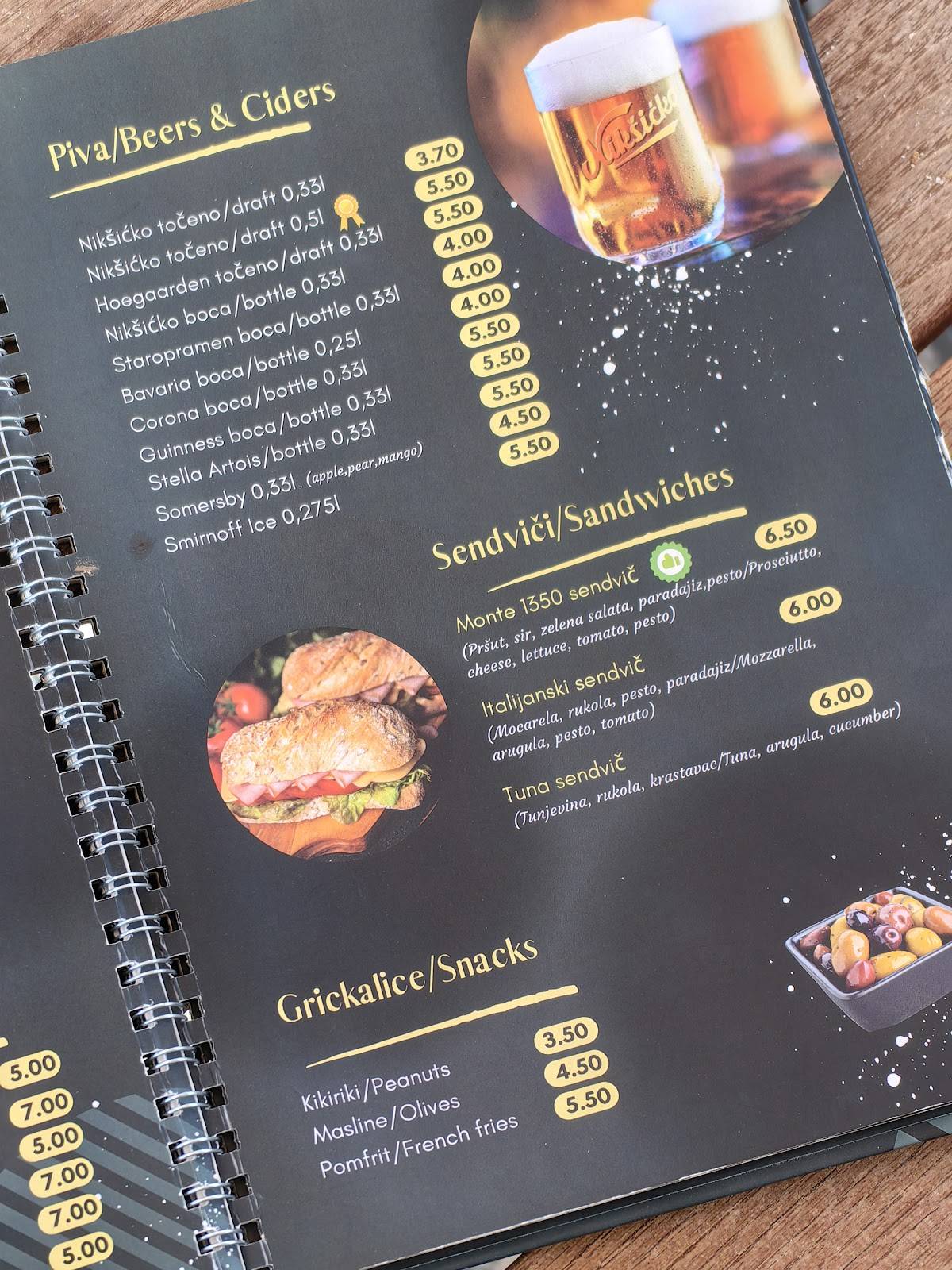 Speisekarte von Monte1350bar, Dobrota