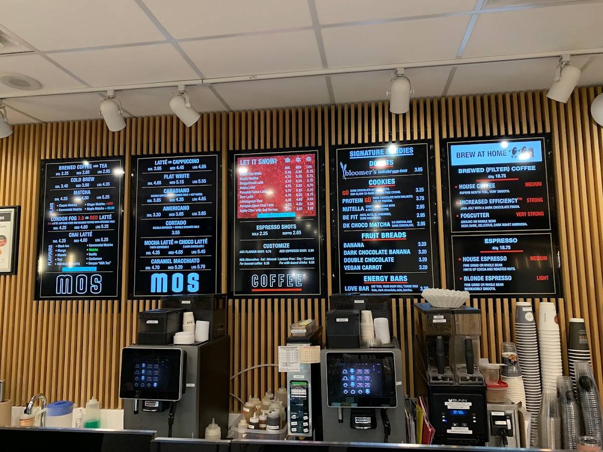 Menu at Mos Mos Coffee & Cookie Shop cafe, Toronto, 655 Bay St.