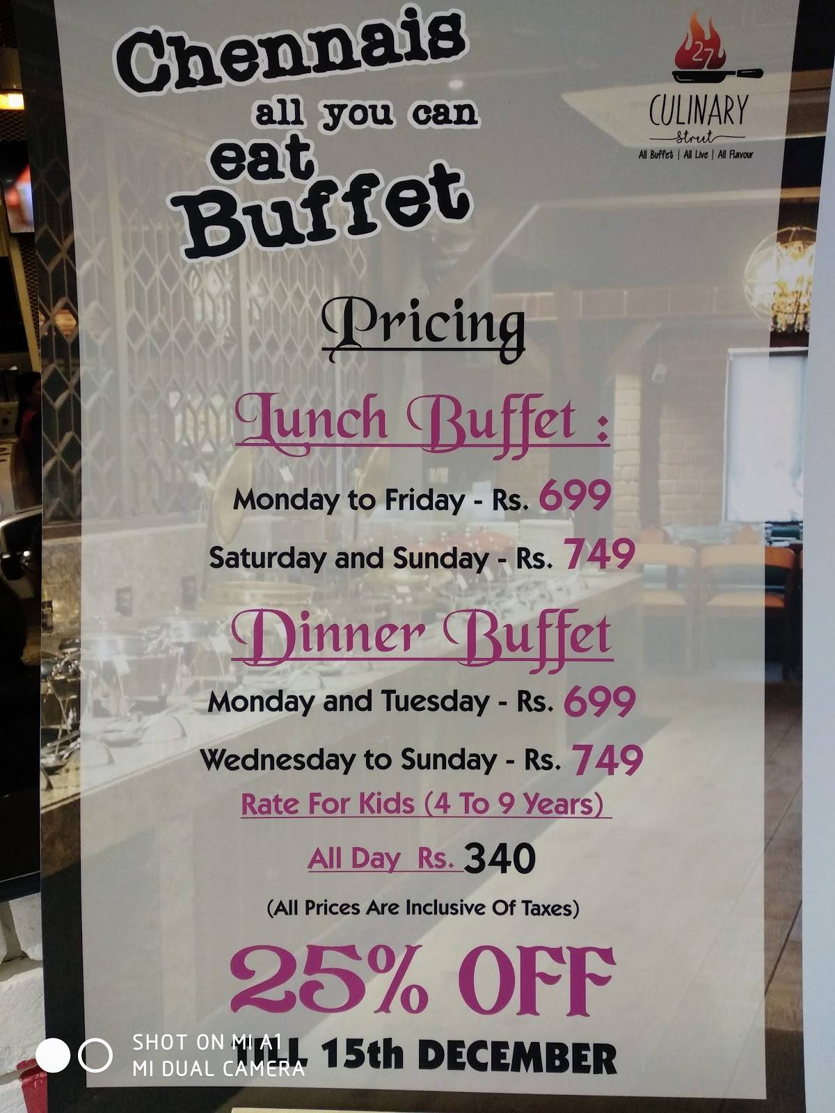 Menu at Moti Mahal Barbecues - Marina Mall, Chennai