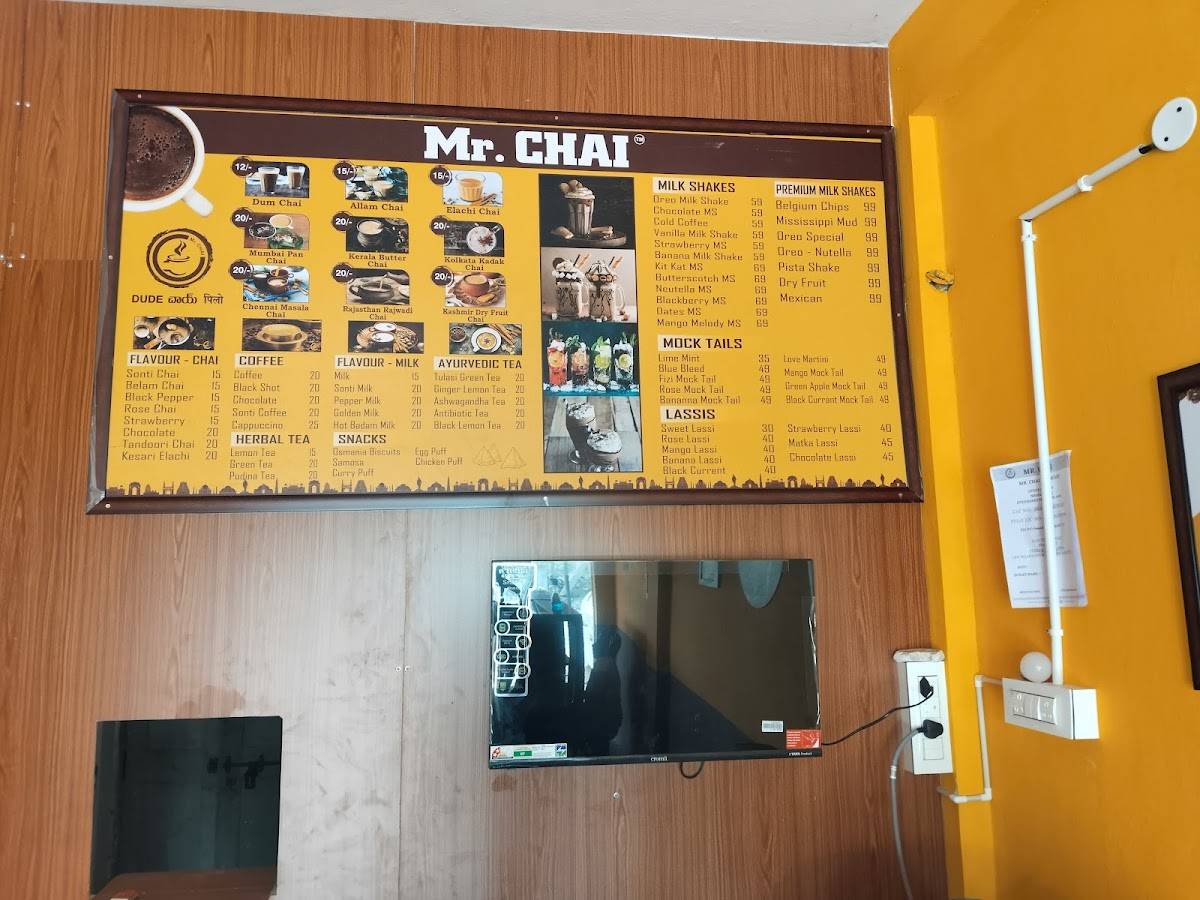 Menu at Mr.Chai, India, P6J3+828