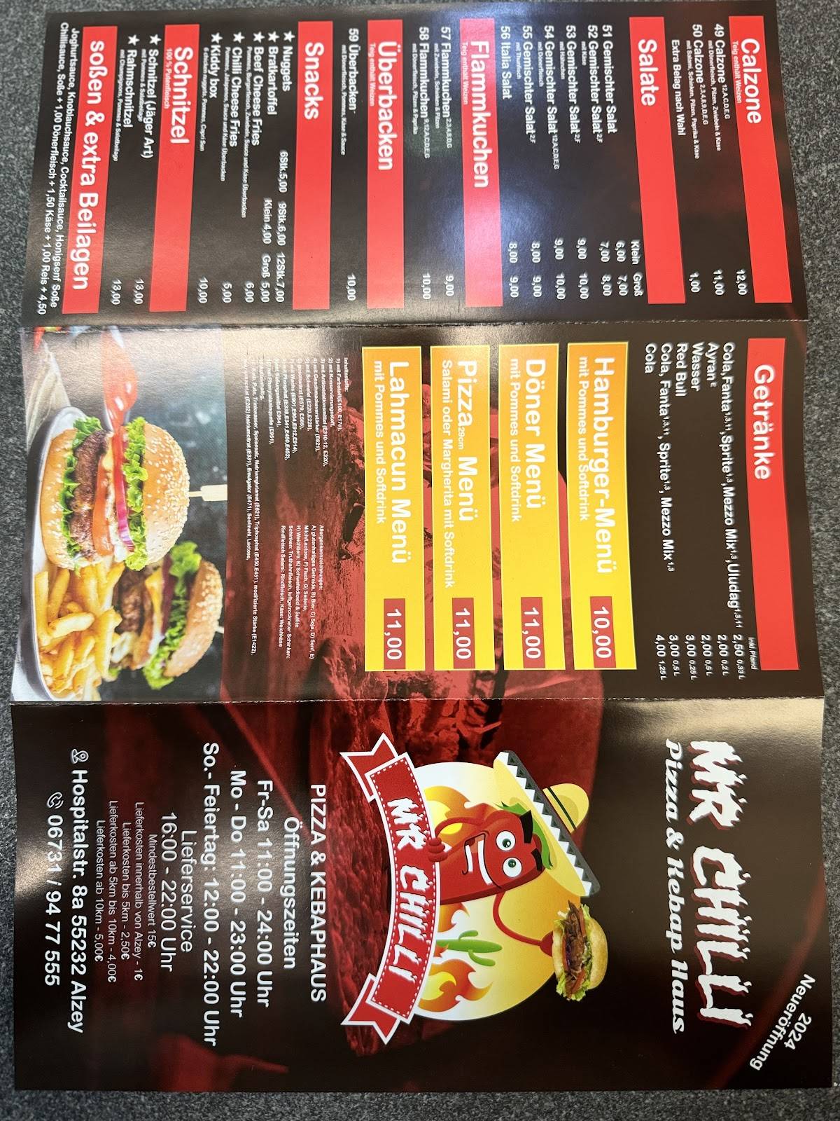 Speisekarte von Mr. Chilli restaurant, Alzey