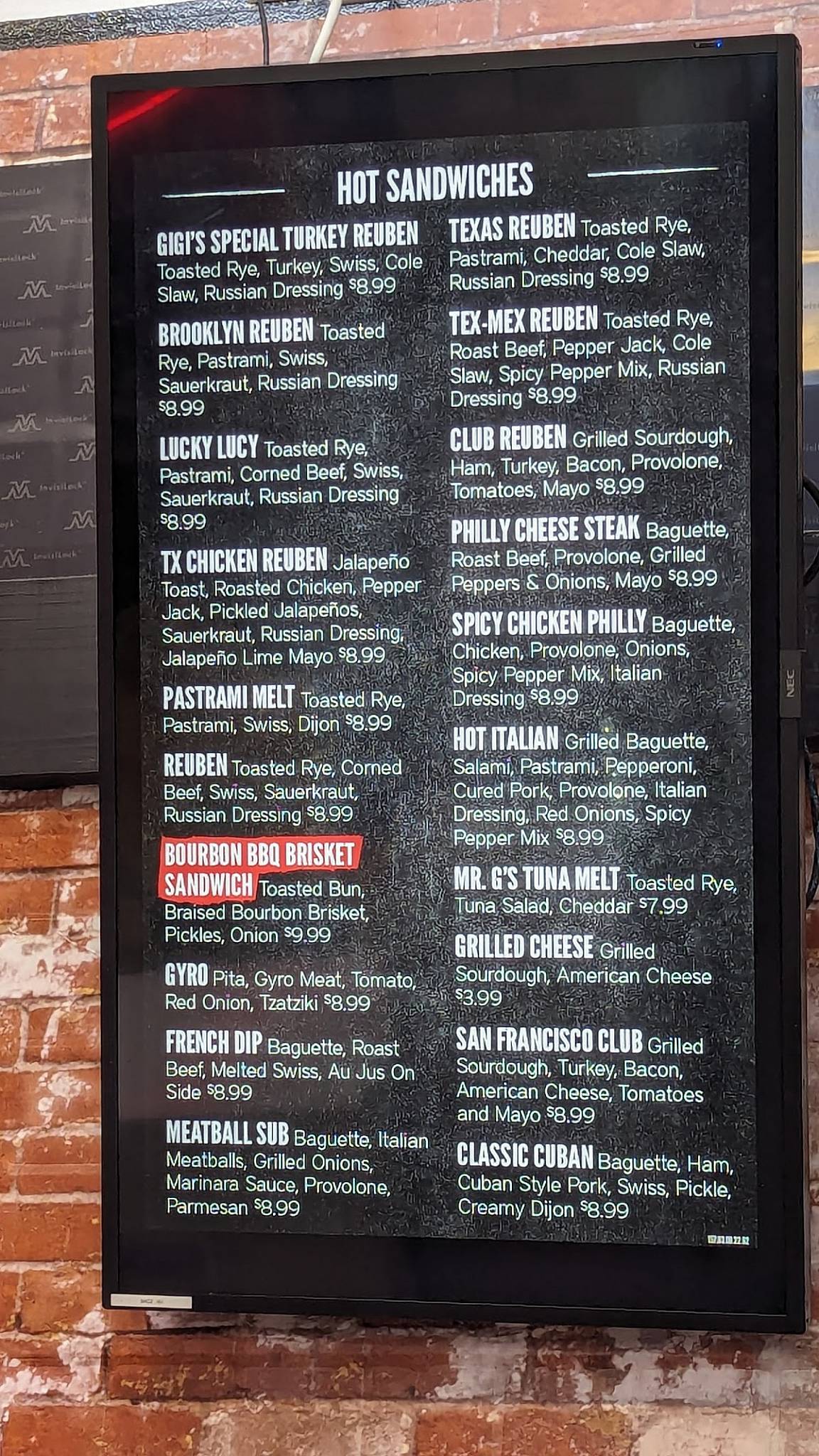 Menu at Mr. G's Deli desserts, Plano