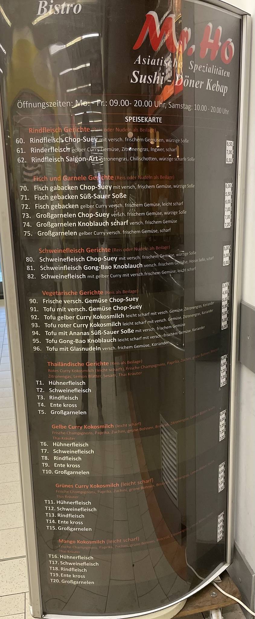 Menu at Mr. Ho Asiatische Spezialitäten Sushi, Frankfurt an der Oder