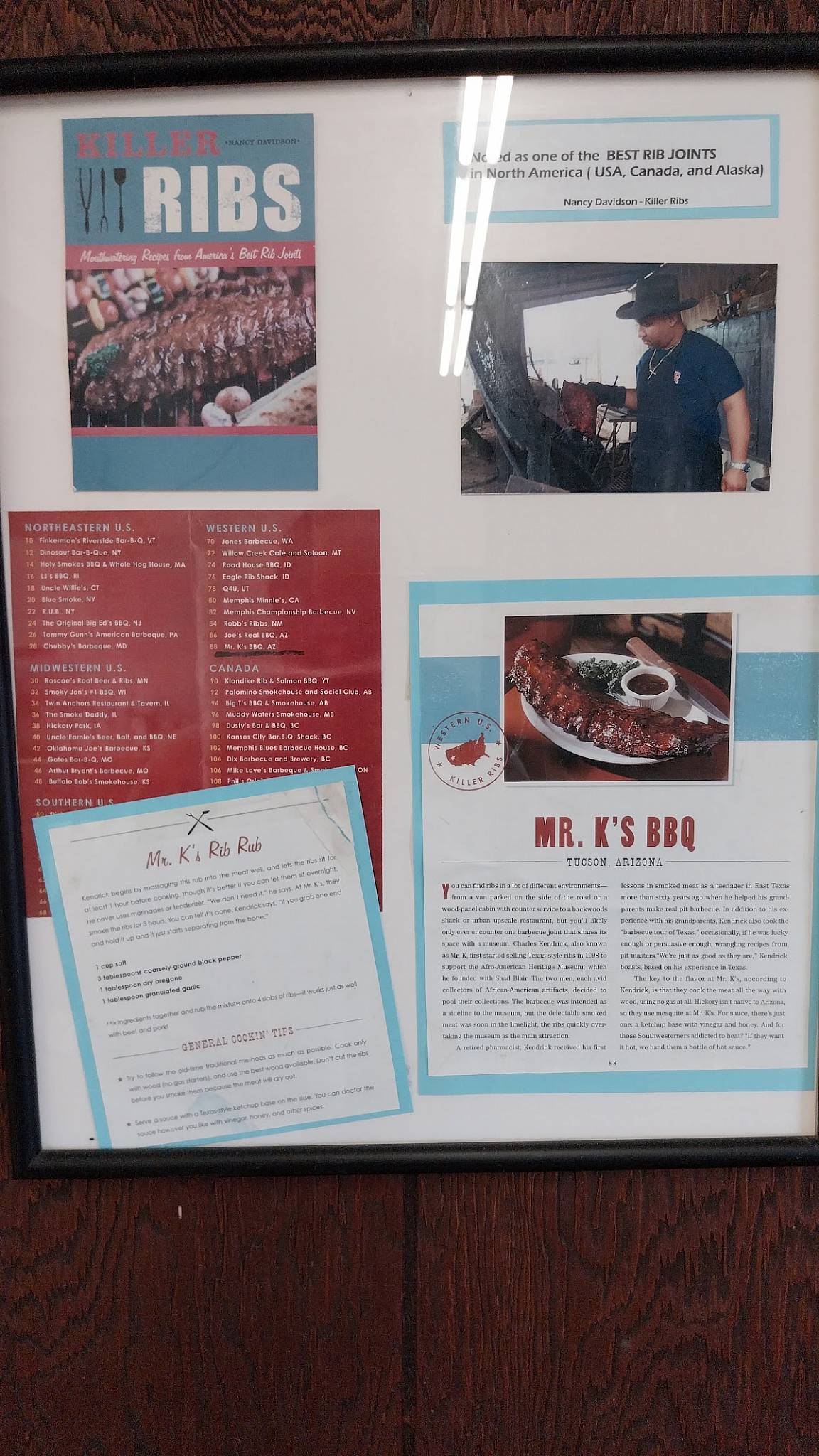 Menu at Mr. K's Original BBQ, Tucson