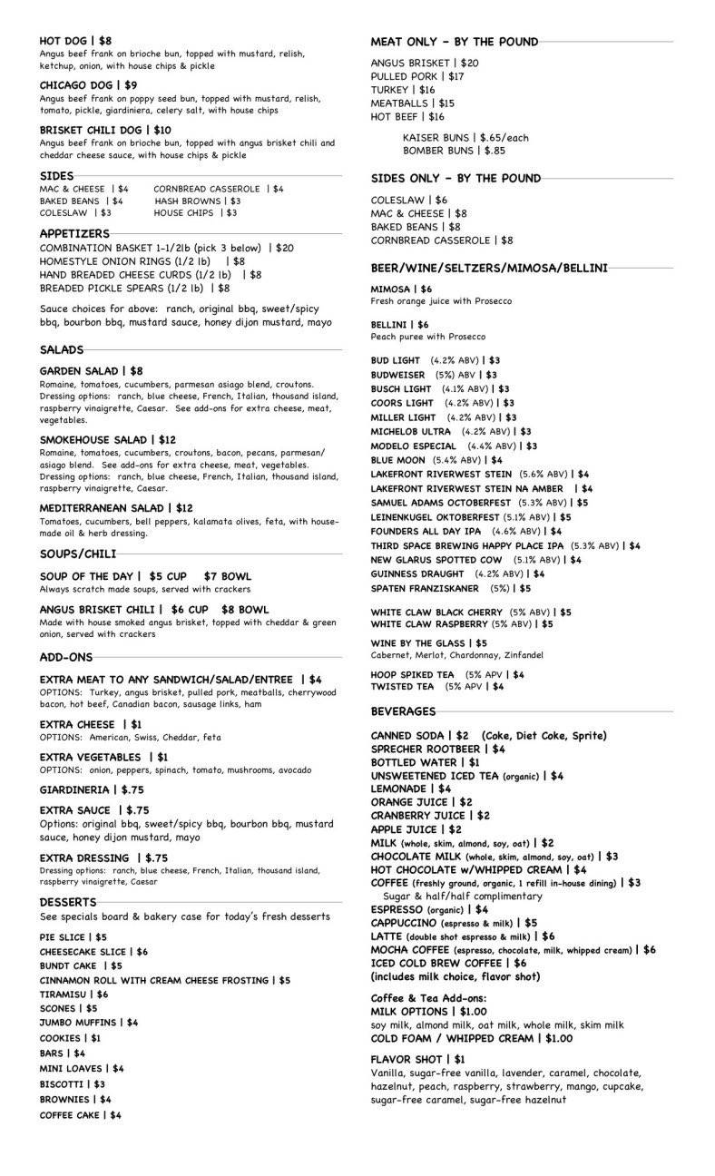 Menu at Mrs. Rivers Bakery & Smokehouse (Mrs. Rivers Pies & Catering ...