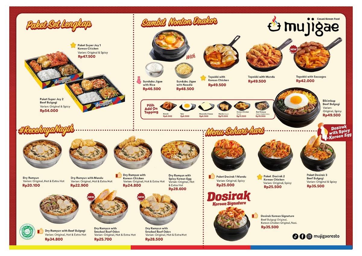 Menu at Mujigae Korean Delivery - Tajur restaurant, Bogor