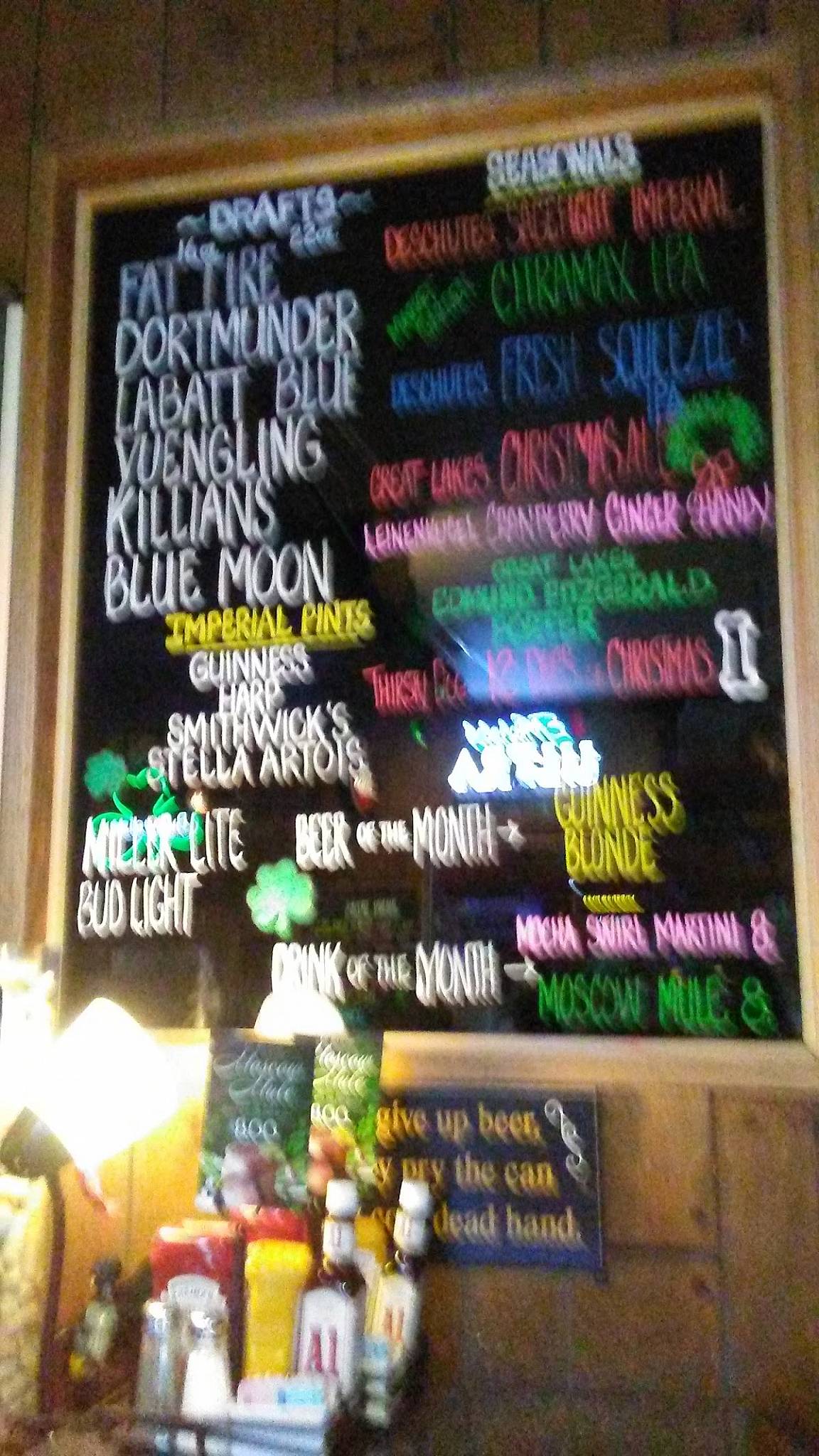 Menu at Muldoon's Saloon & Eatery pub & bar, Cleveland