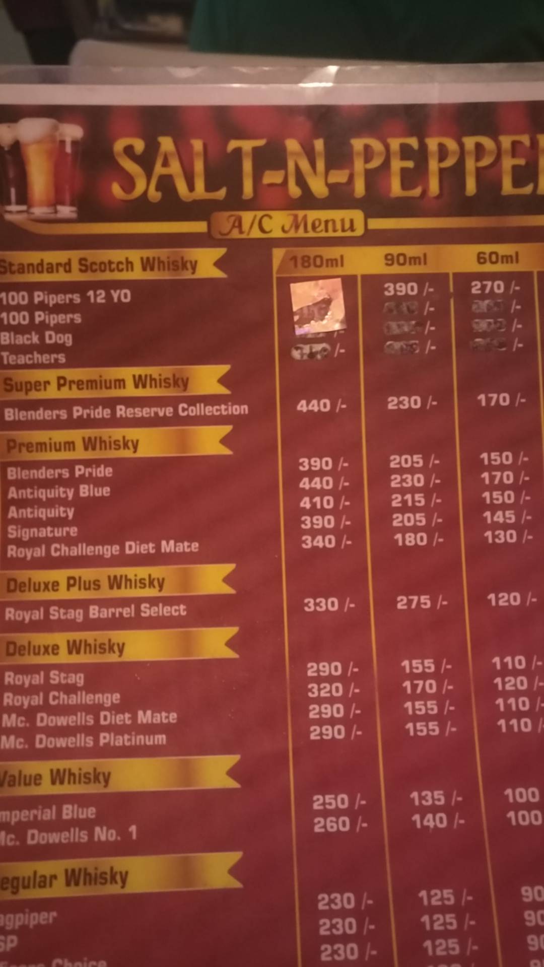 Menu at Salt N Pepper, Mumbai, Mahul Rd