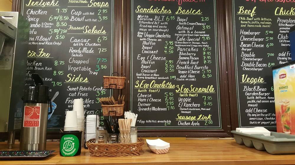 Menu at Mustard Seed Cafe, Seattle