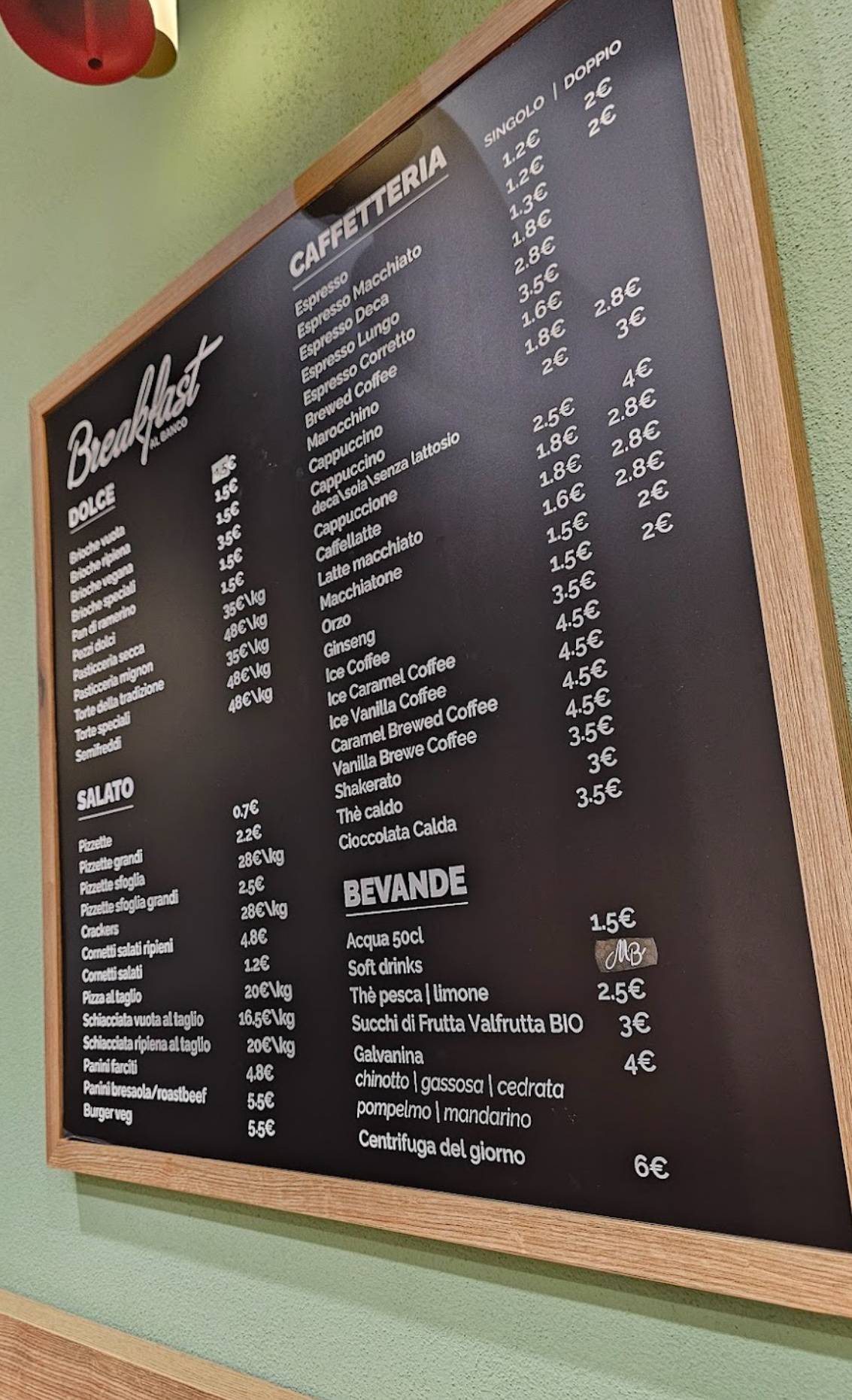 Menu at My Bakery & Bistrot Firenze, Florence, Via della Spada