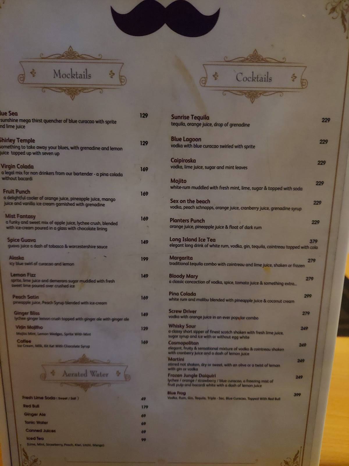 Menu at My Big Daddy's Kitchen, Mysore, Mysuru