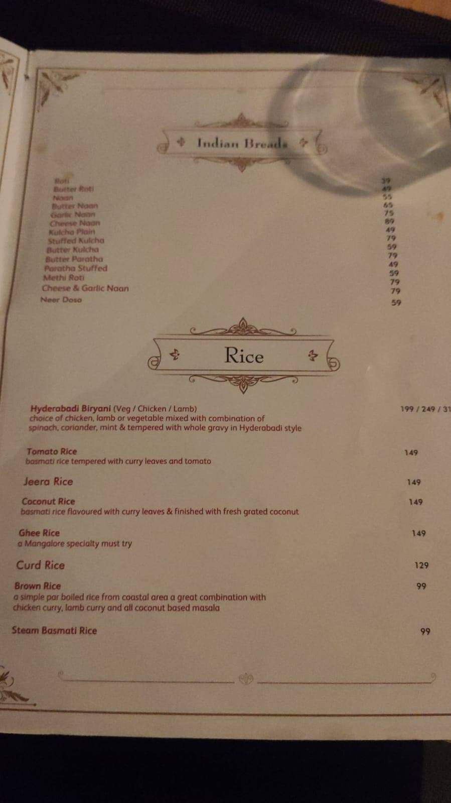 Menu at My Big Daddy's Kitchen, Mysore, Mysuru