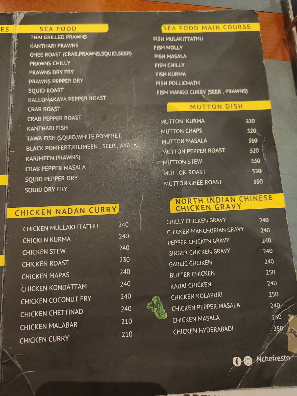 Menu at N.Chef Restaurant, Bengaluru, Vidyaranyapura Main Rd
