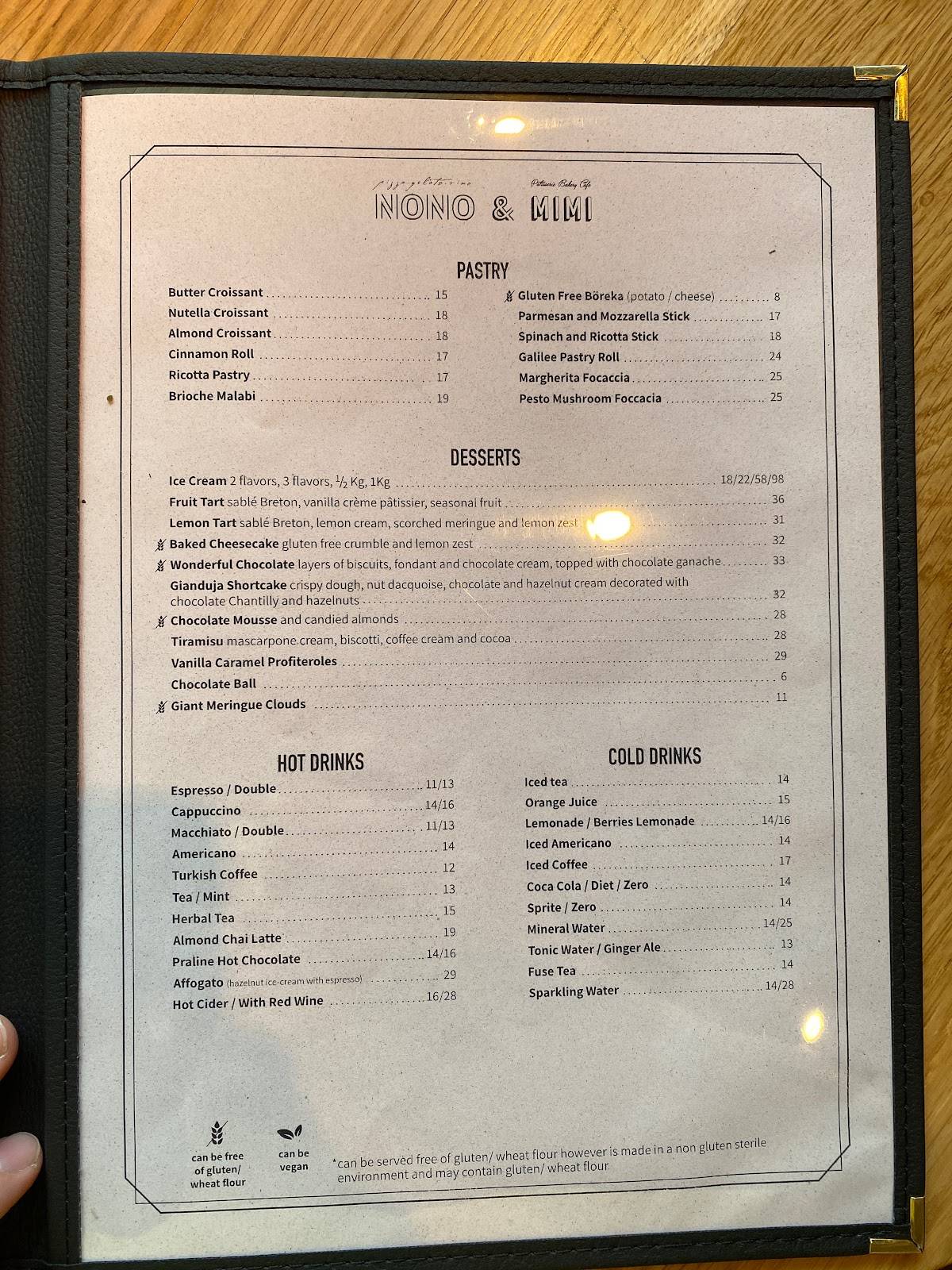 Speisekarte von NONO MIMI cafe, Giv'atajim