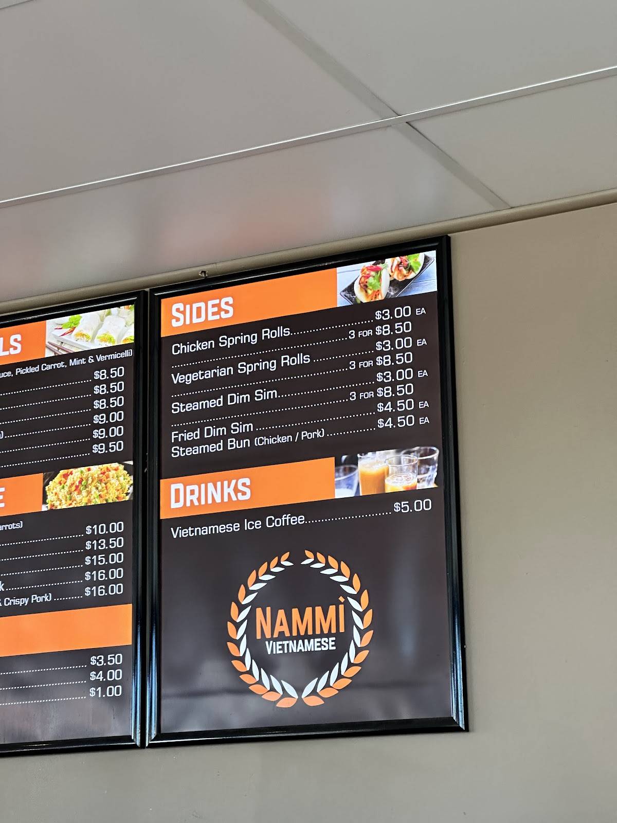 Menu at Nammi Vietnamese Richmond Village restaurant, Marleston