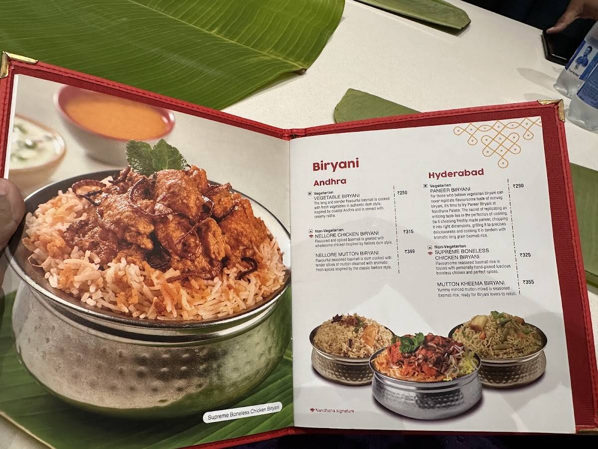 Menu at Nandhana Palace - Andhra Style Restaurant - Mount Road, Chennai