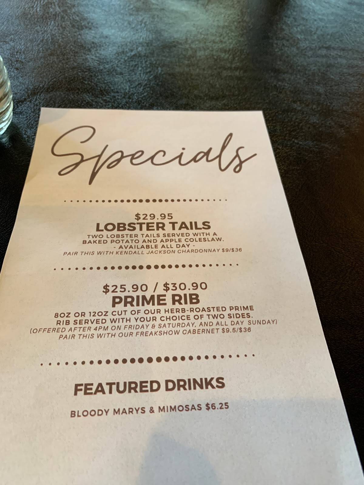 Menu at Nantucket Grill restaurant, Chapel Hill, Farrington Rd