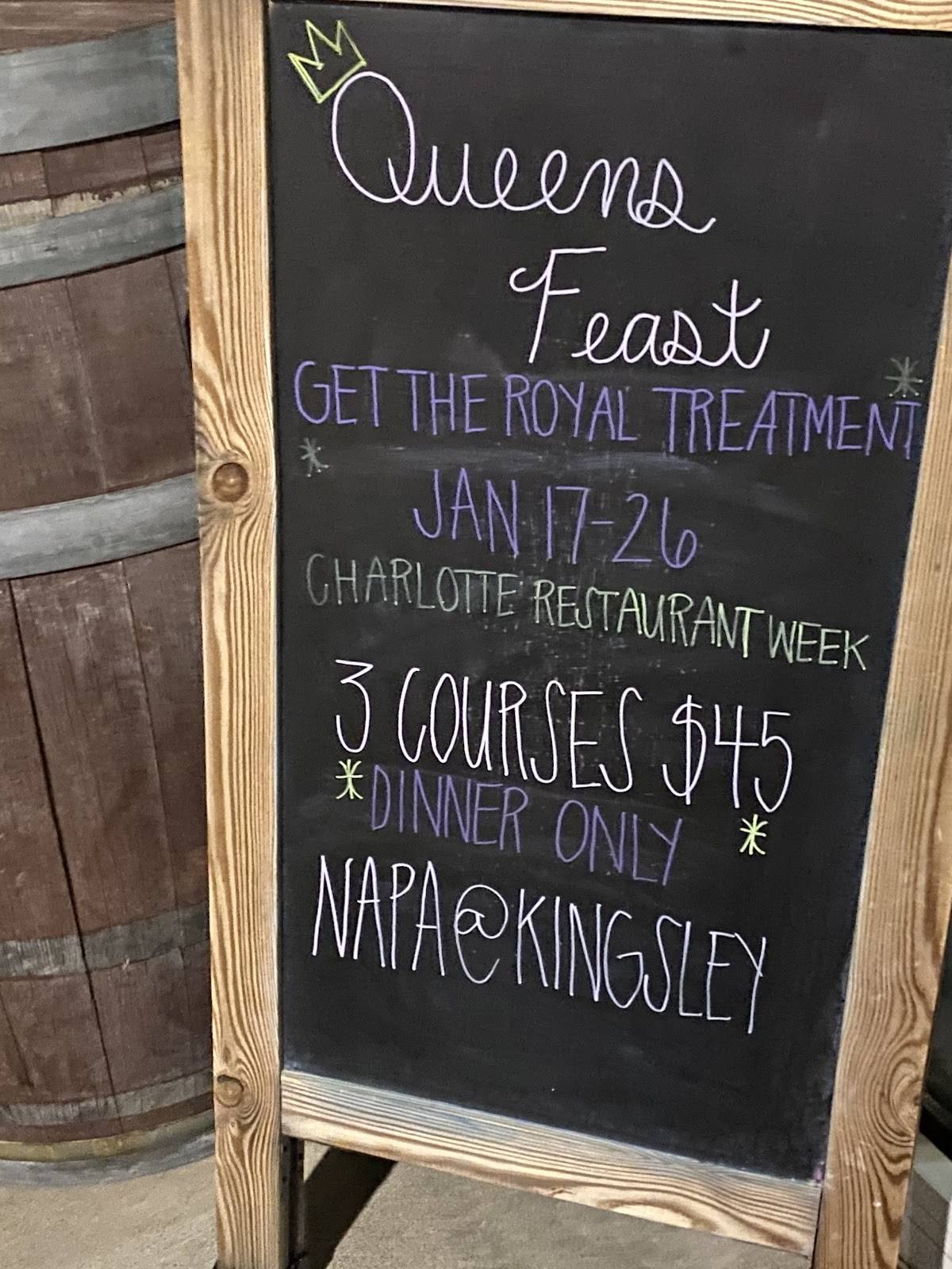 Menu at Napa at Kingsley pub & bar, Fort Mill
