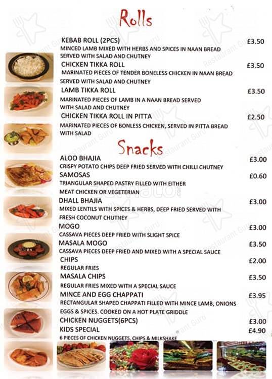 Menu at Nargis Kenyan Restaurant, London