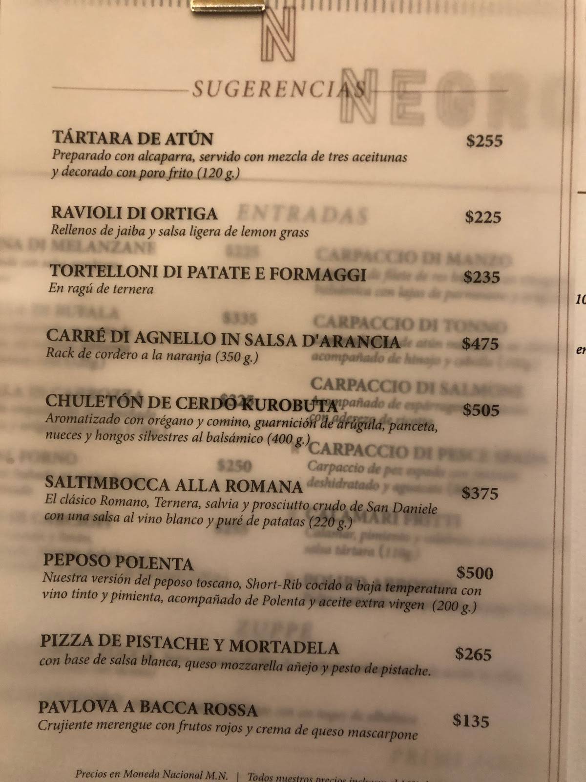 Carta del restaurante Negroni Midtown, Guadalajara, Av Adolfo López ...