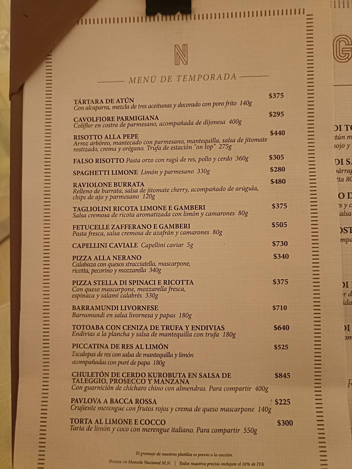 Carta del restaurante Negroni Midtown, Guadalajara, Av Adolfo López ...
