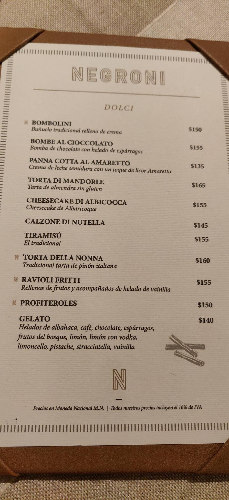Carta del restaurante Negroni Midtown, Guadalajara, Av Adolfo López ...