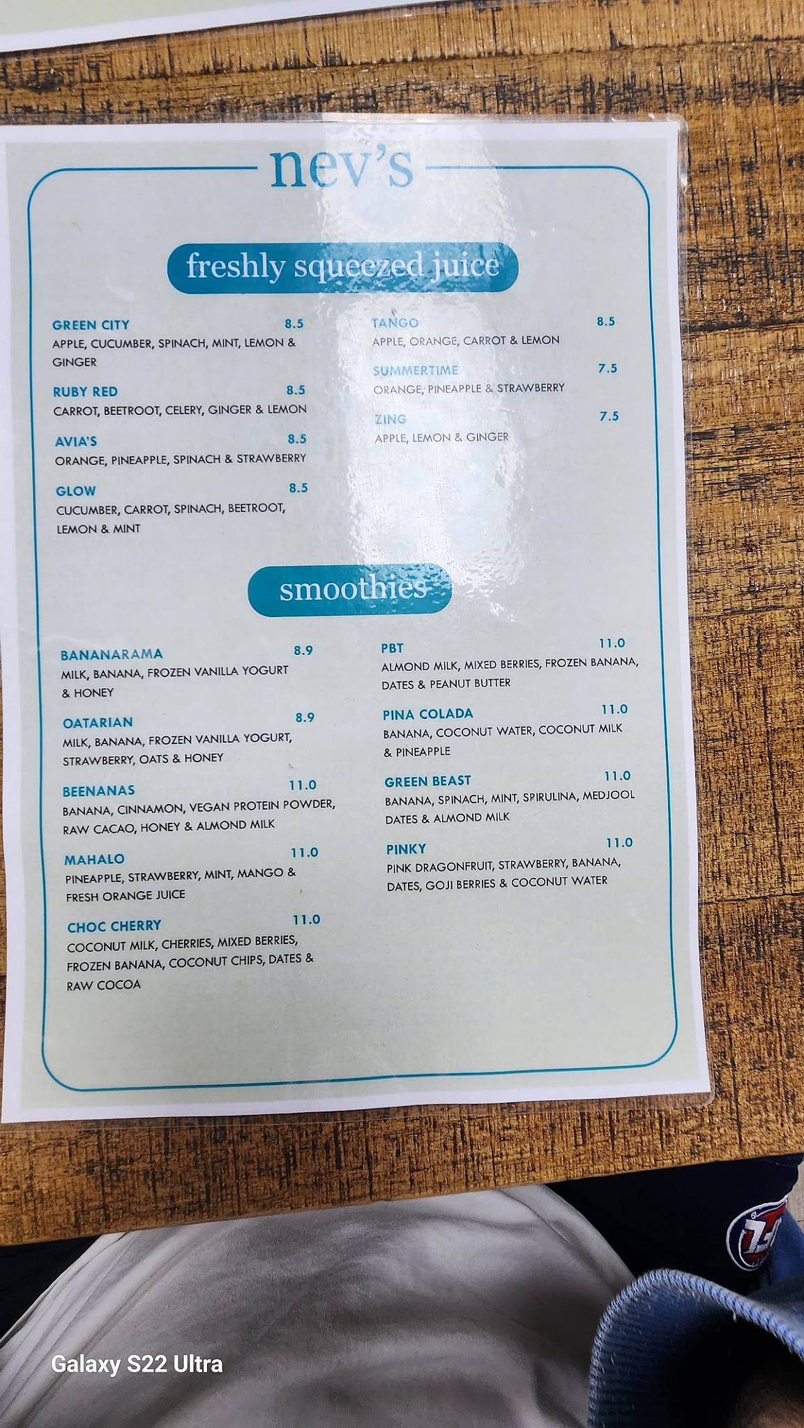 Menu at Nev's Café cafe, Saint Agnes