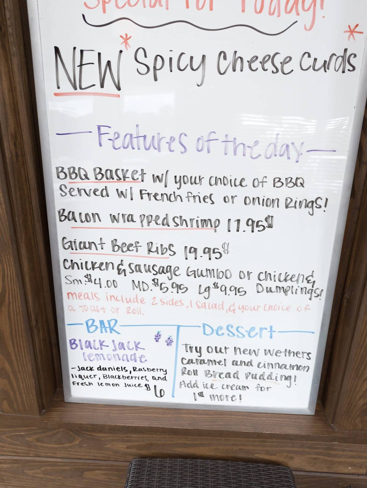 Menu at Splendora Cafe & BBQ, New Caney, Speed St