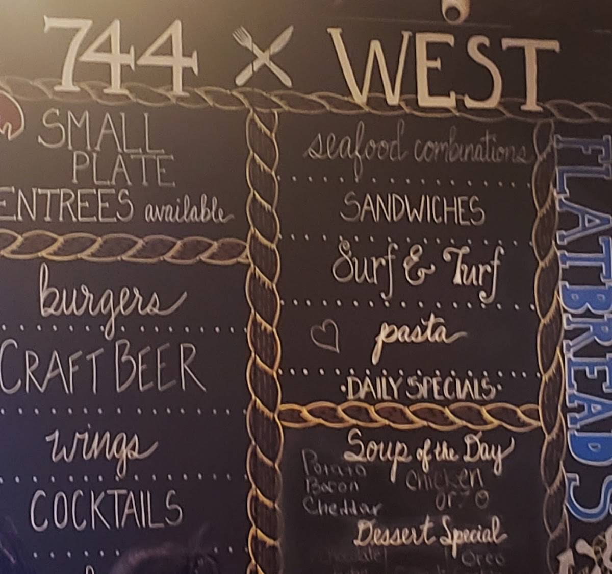 Menu at 744 West pub & bar, West Haven