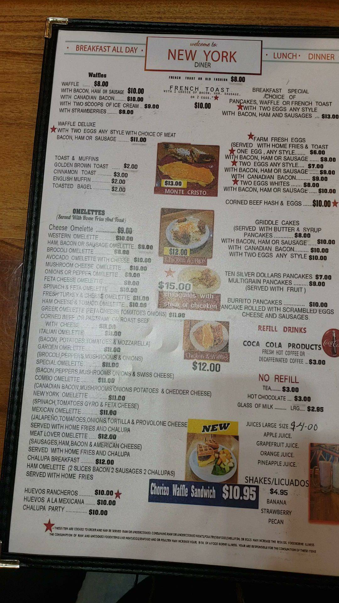 Menu at New York Diner restaurant, Knightdale