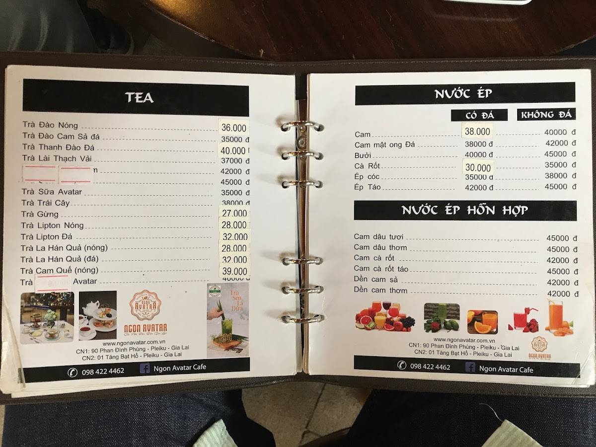 Menu at Ngon Avatar Cafe, Pleiku, 1 Tăng Bạt Hổ