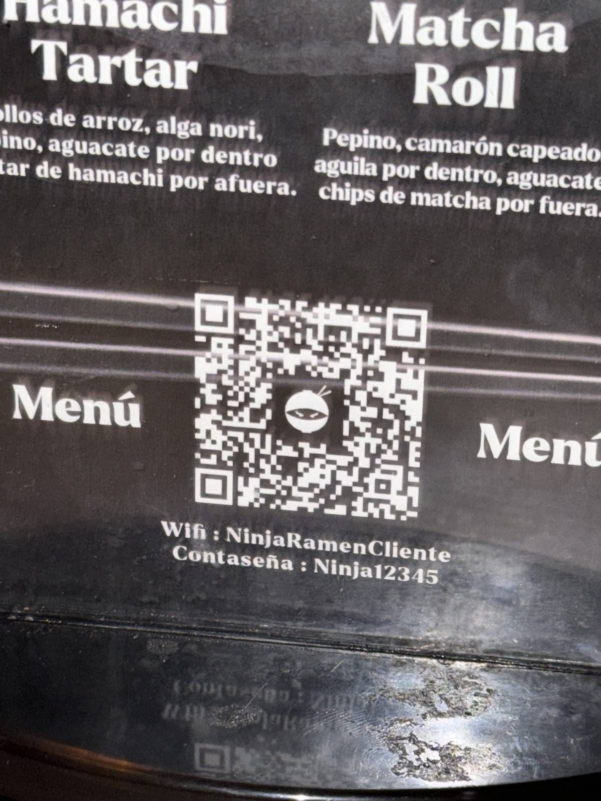 Carta de Ninja Ramen Restaurant & Bar, Ciudad Juarez