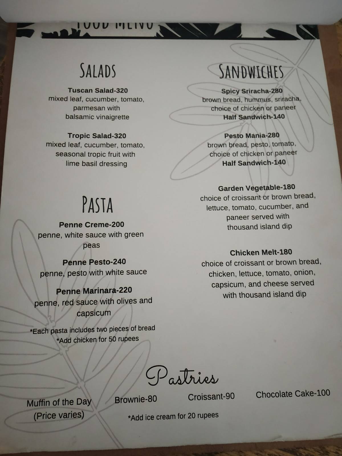 Menu at The Haven International Coffee House, Noida