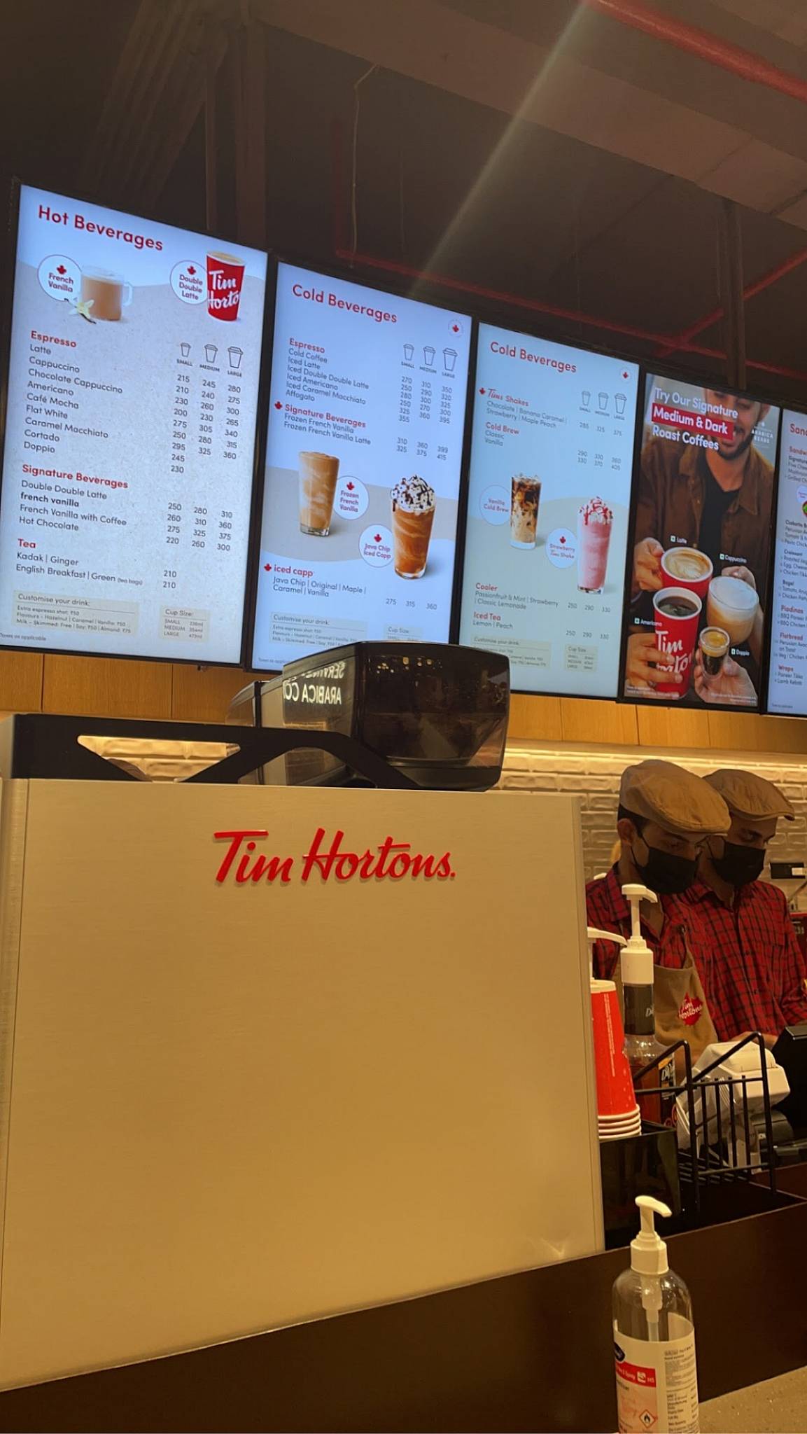 Menu at Tim Hortons, Noida