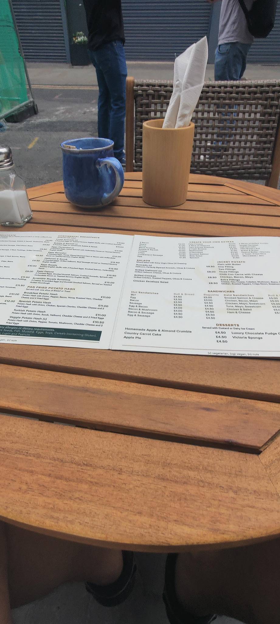 Menu at Nora Cafe, London