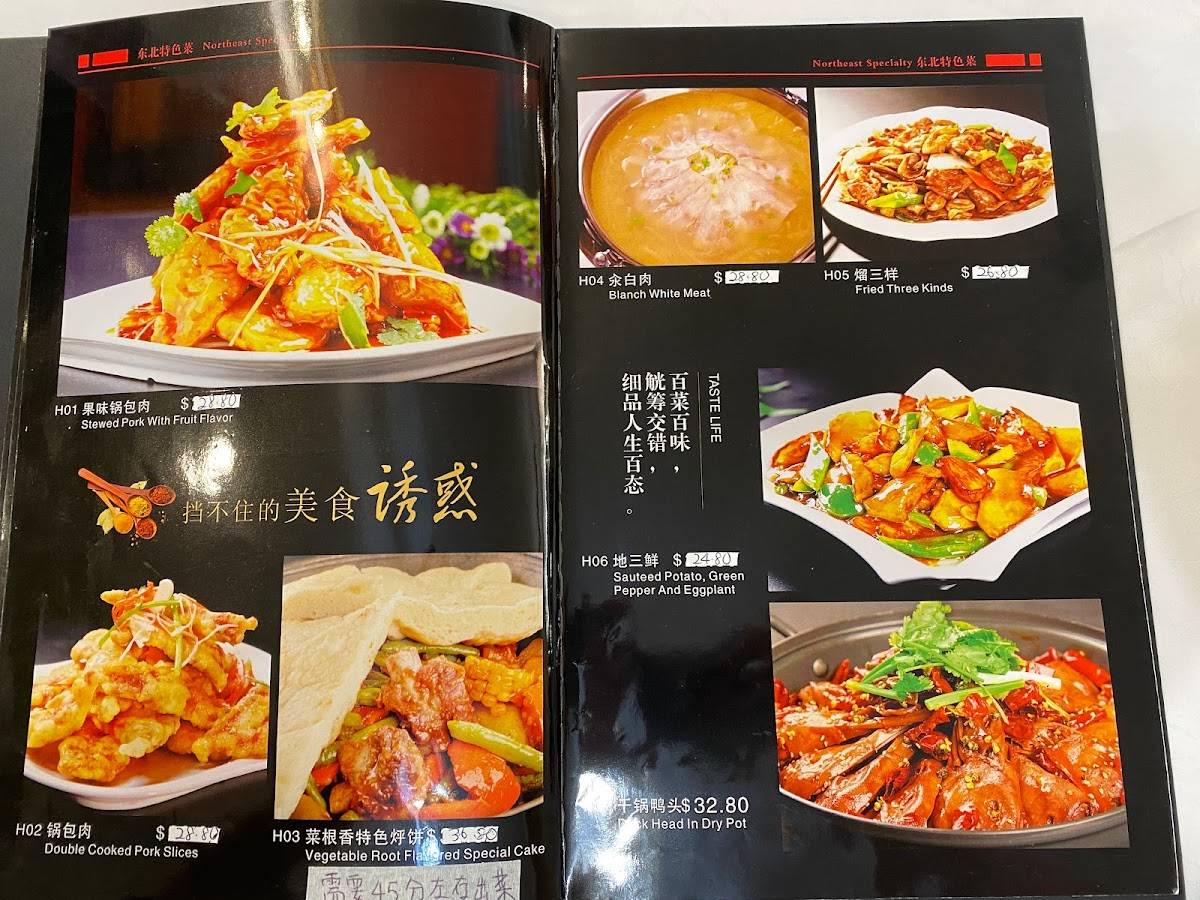 Menu at Northern Dumpling restaurant, Mount Waverley