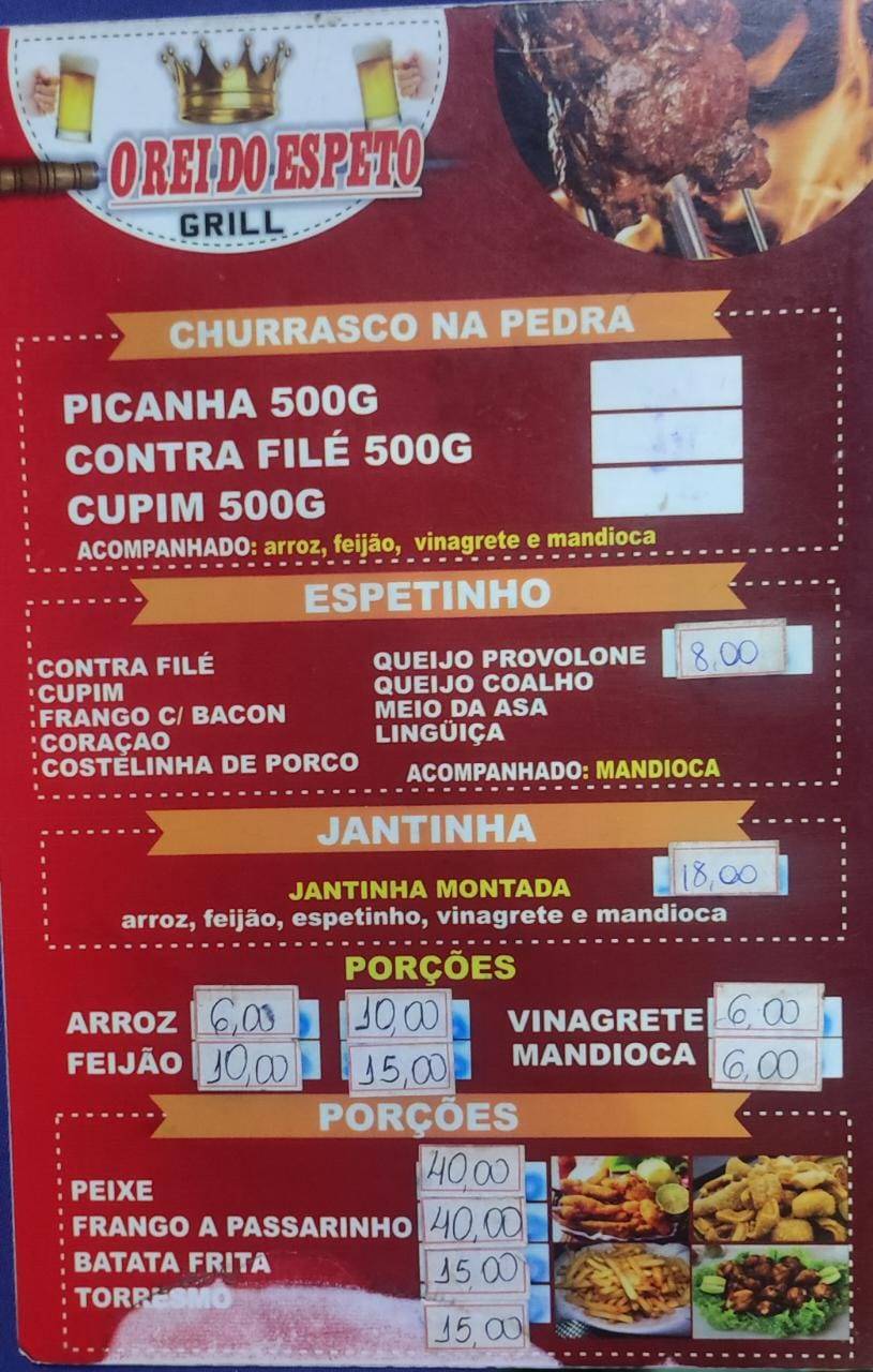 Carta del restaurante O Rei Do Espeto Grill, Itaberaí