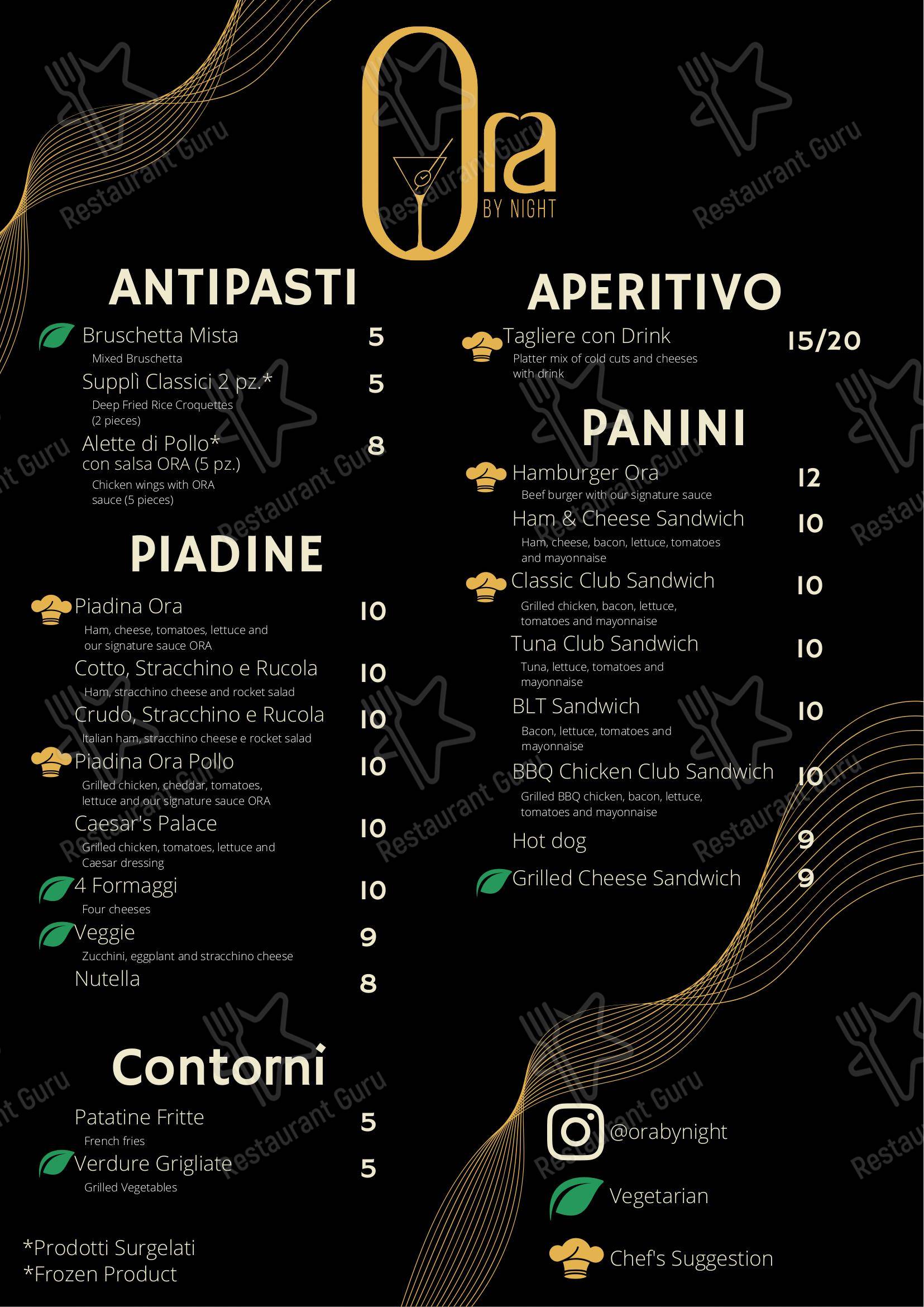 Menu da Ora by Night Cocktail Bar Trastevere, Roma