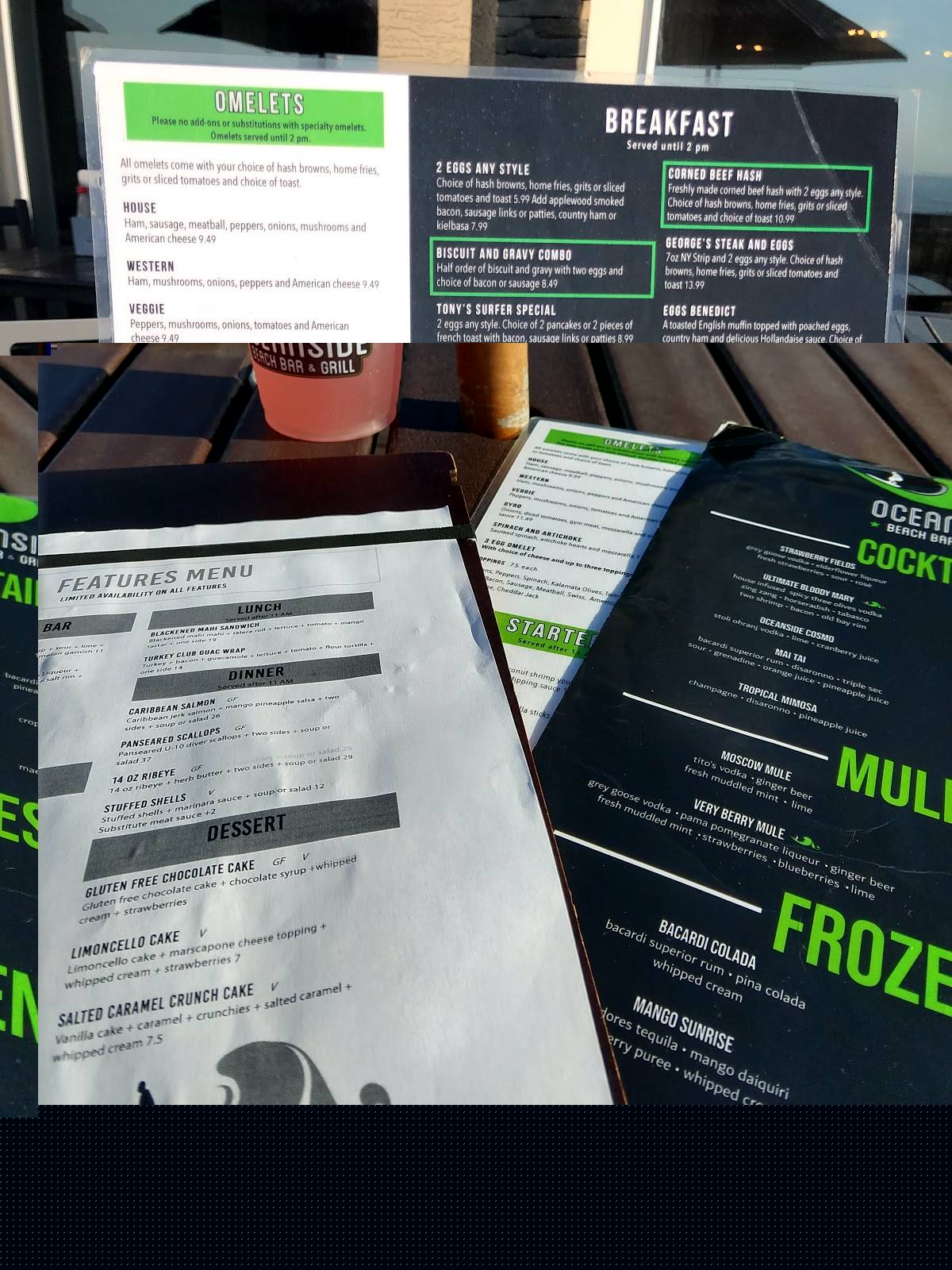 Menu at Oceanside Beach Bar & Grill, Flagler Beach
