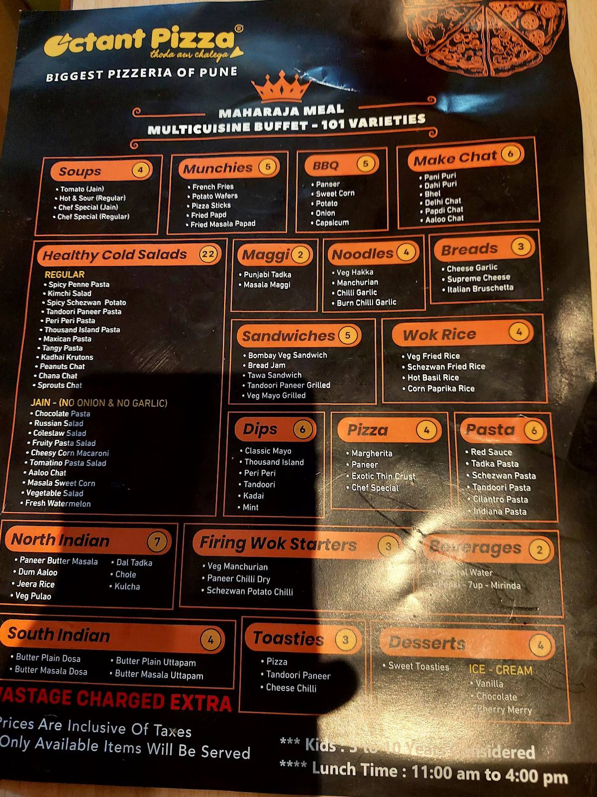 Menu at Octant Pizza, Deccan Mall, Pune, Pune