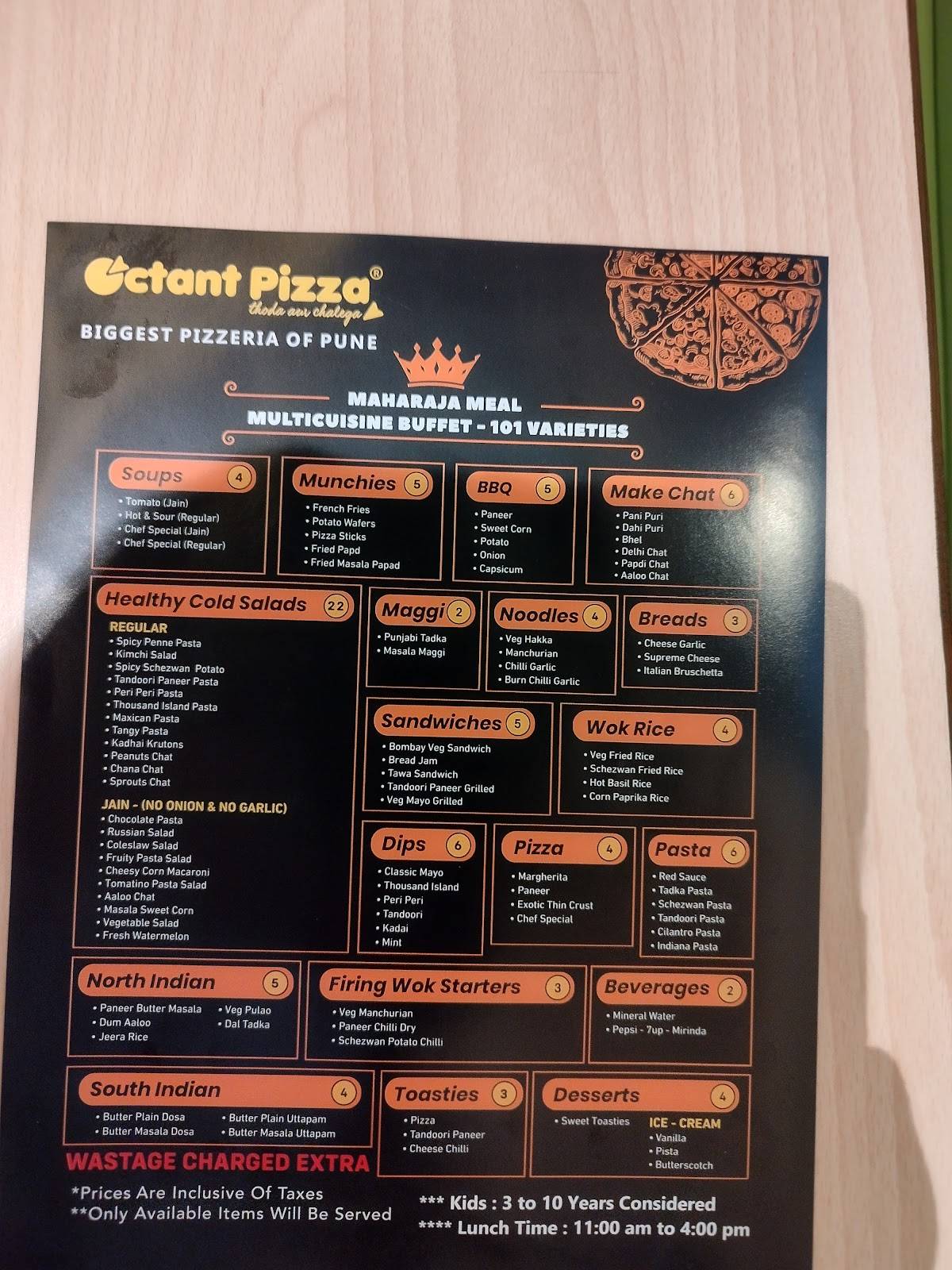 Menu at Octant Pizza, Deccan Mall, Pune, Pune
