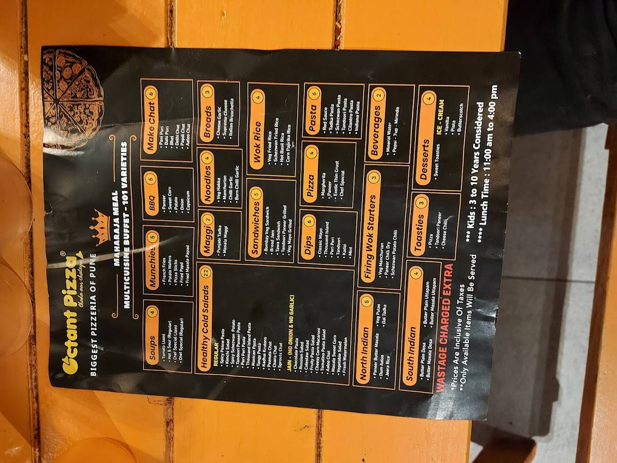 Menu at Octant Pizza, Deccan Mall, Pune, Pune