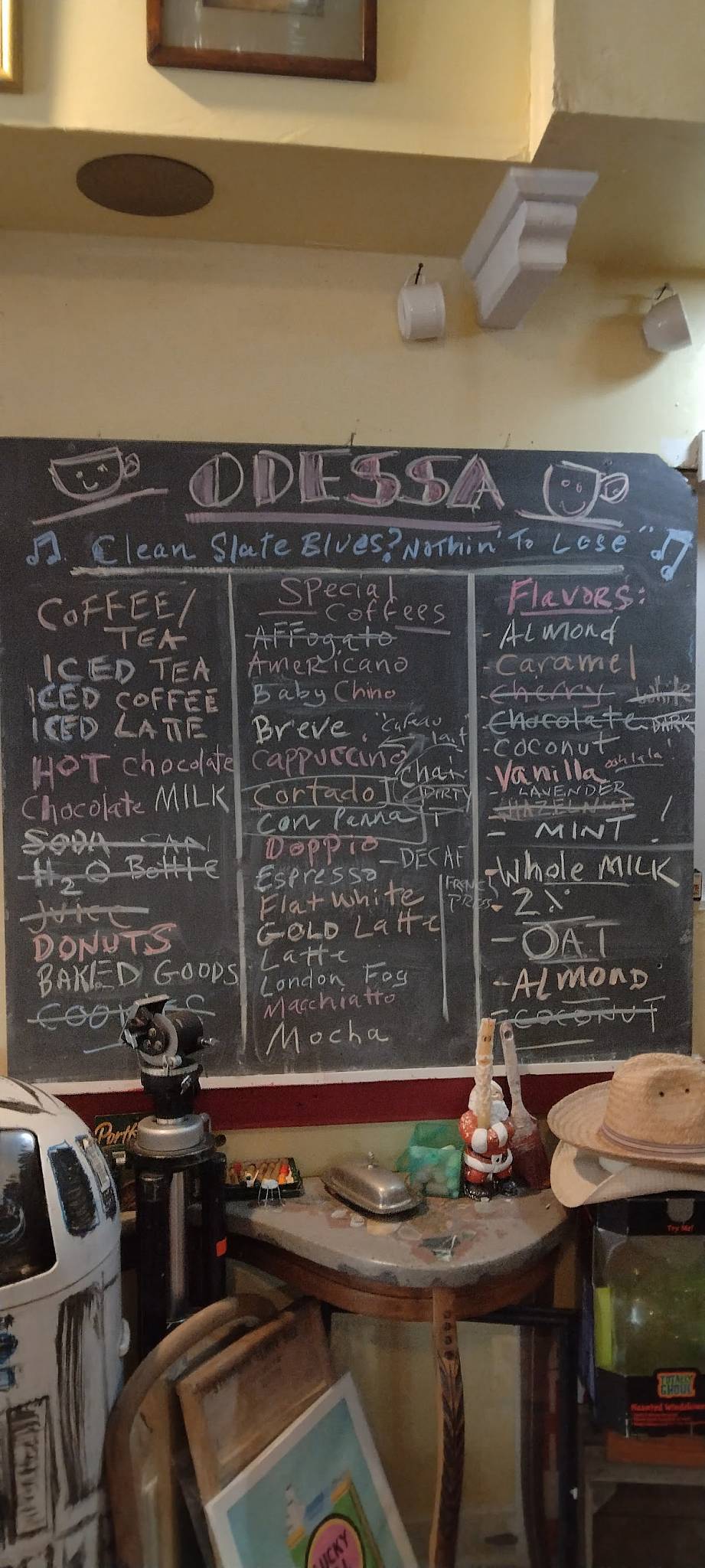 Menu at Odessa Coffee Depot, Odessa