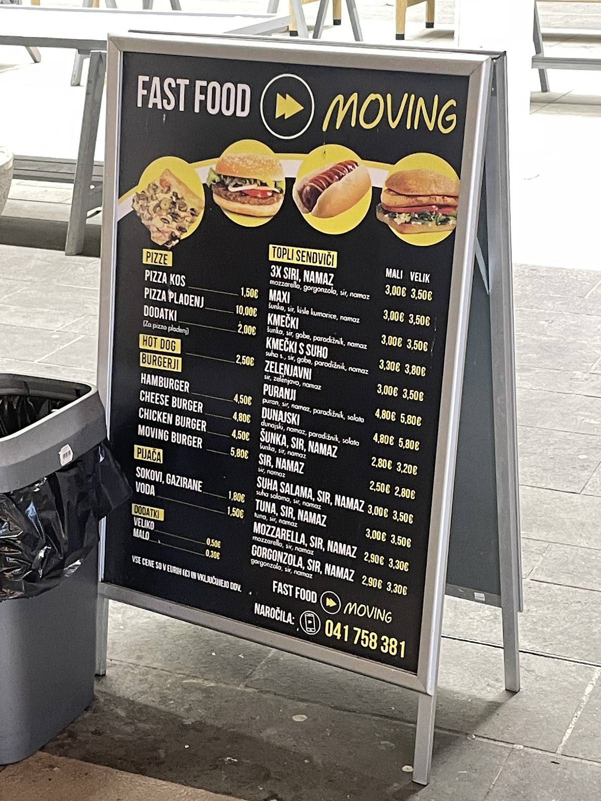Menu at Okrepčevalnica Fast Food Moving, Šukri Abdulaji s.p., Koper ...