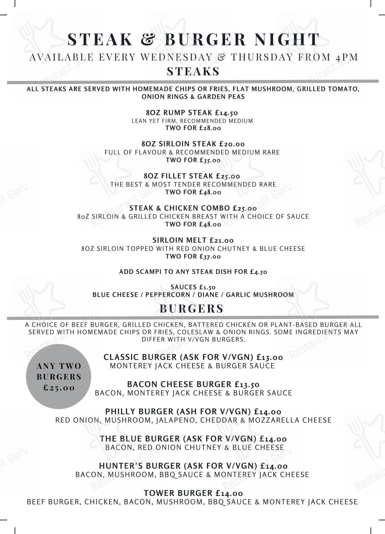 Menu at Old Moor Tavern pub & bar, Barnsley