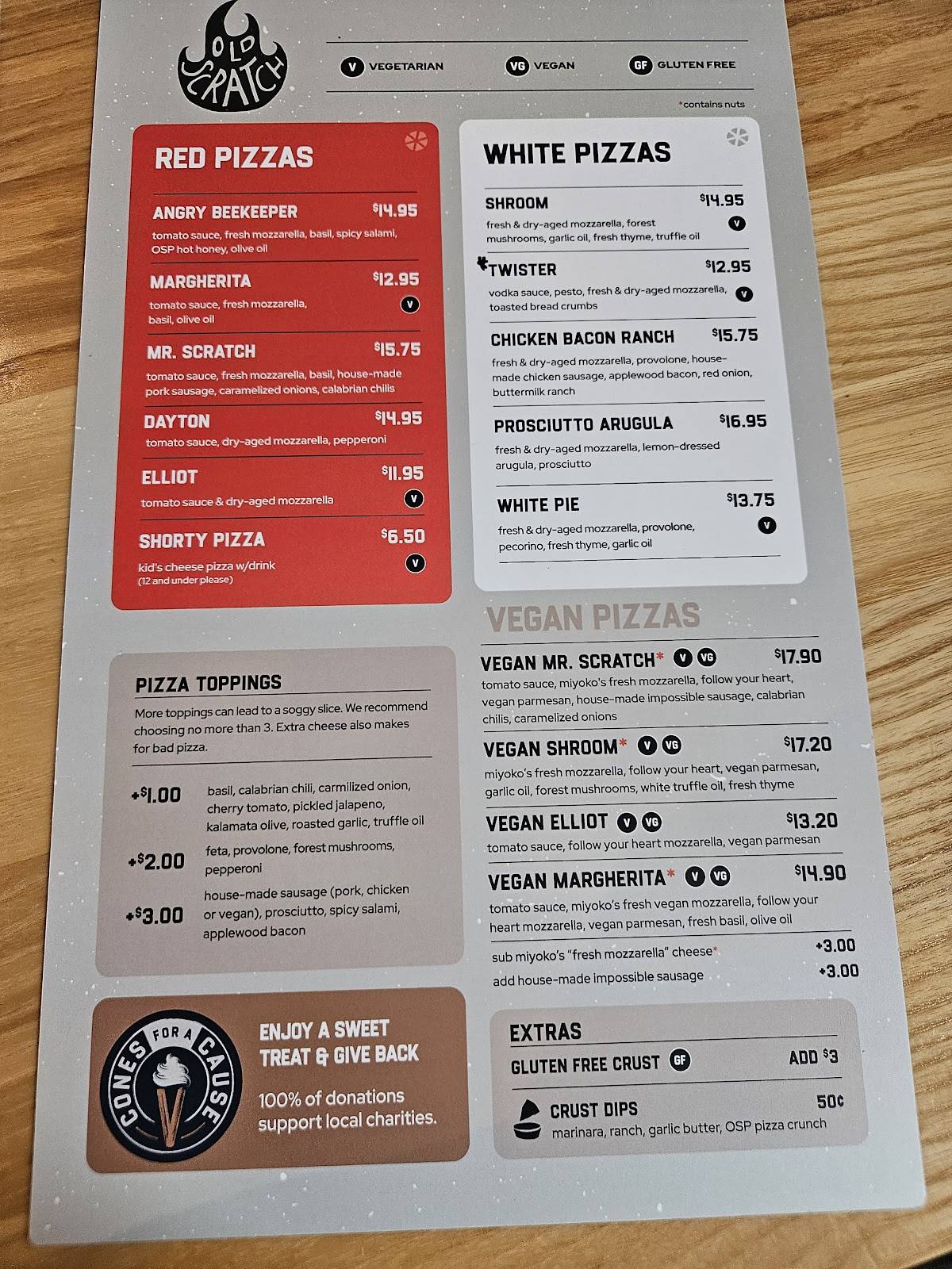 Menu at Old Scratch Pizza & Beer pizzeria, Beavercreek, Dayton Xenia Rd